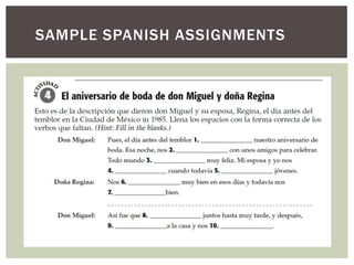 Online assessments and spanish instruction | PPT
