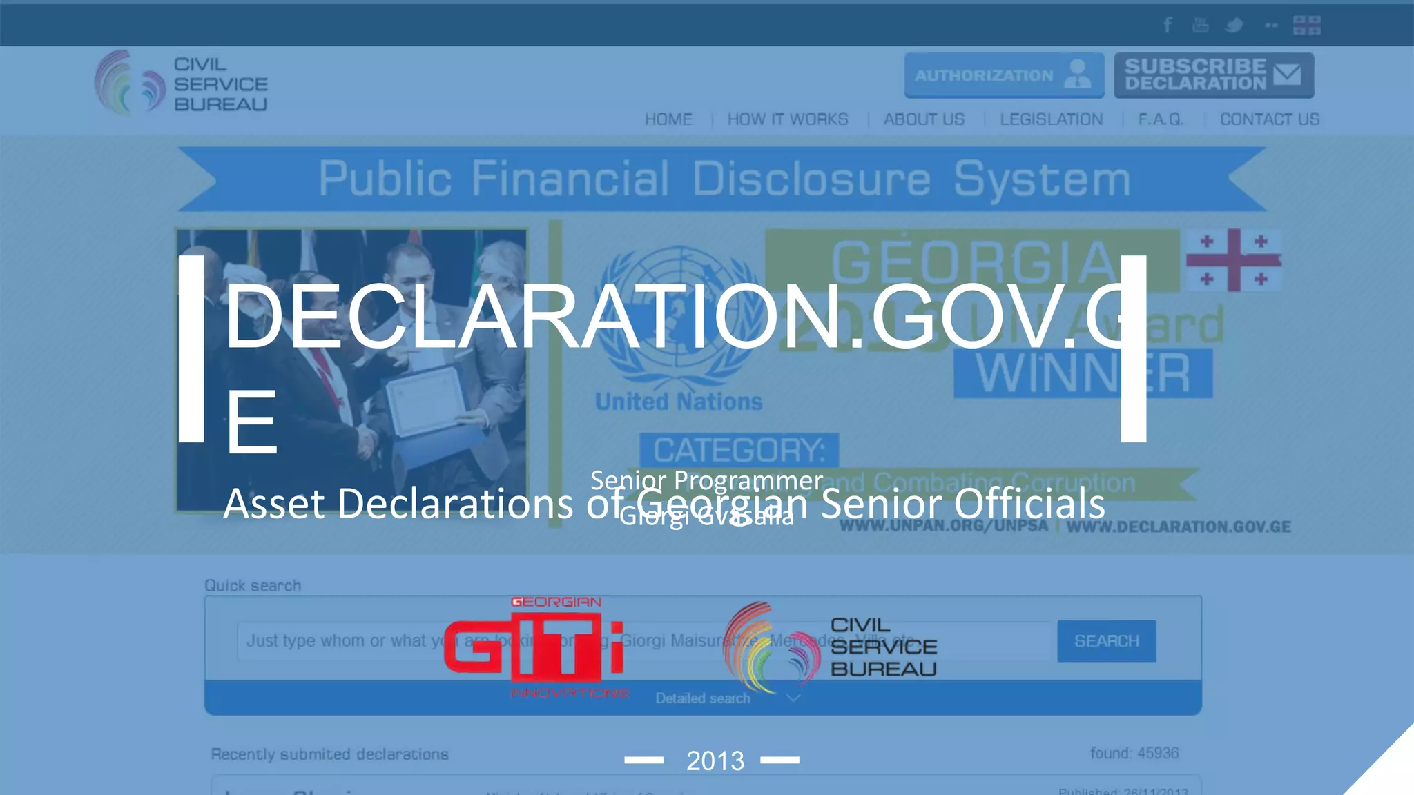 Online Asset Declaration System - Giorgi Gvasalia | PPTX | Computing ...