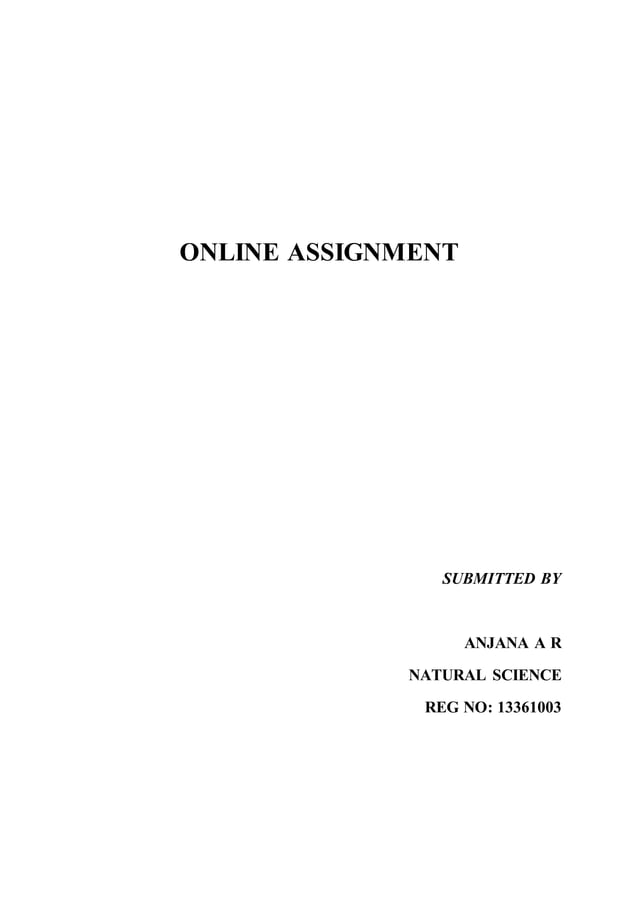 Online assignment | PDF