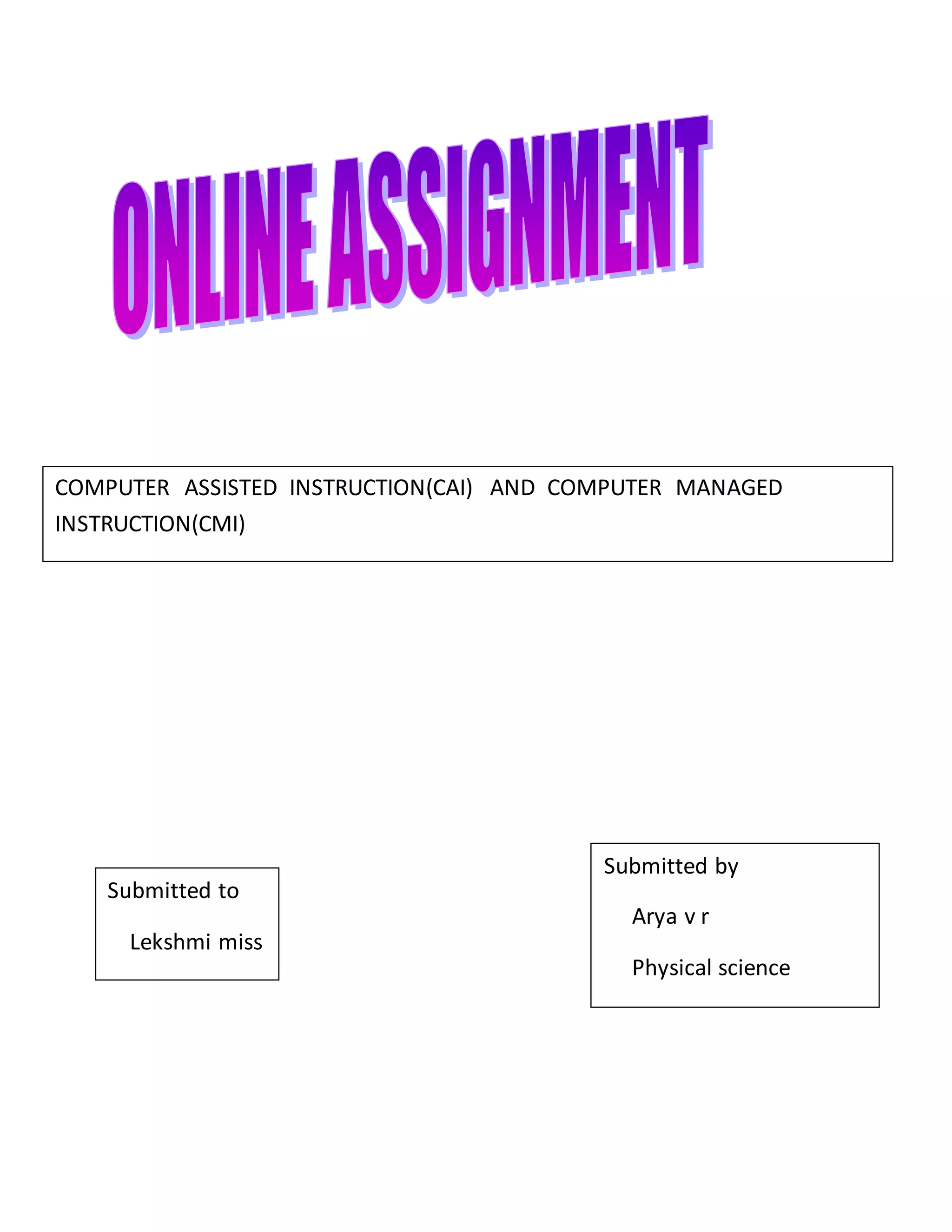 Online Assignment | DOCX