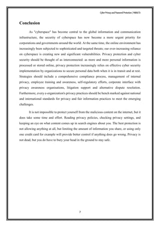 Cyber Privacy & Password Protection | PDF