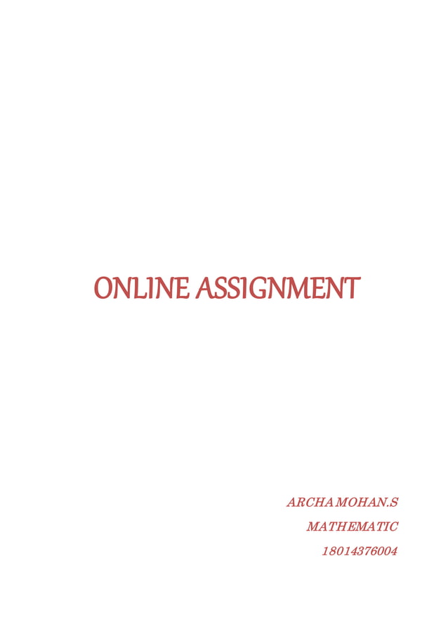 Online assignment archa mohan s | PDF