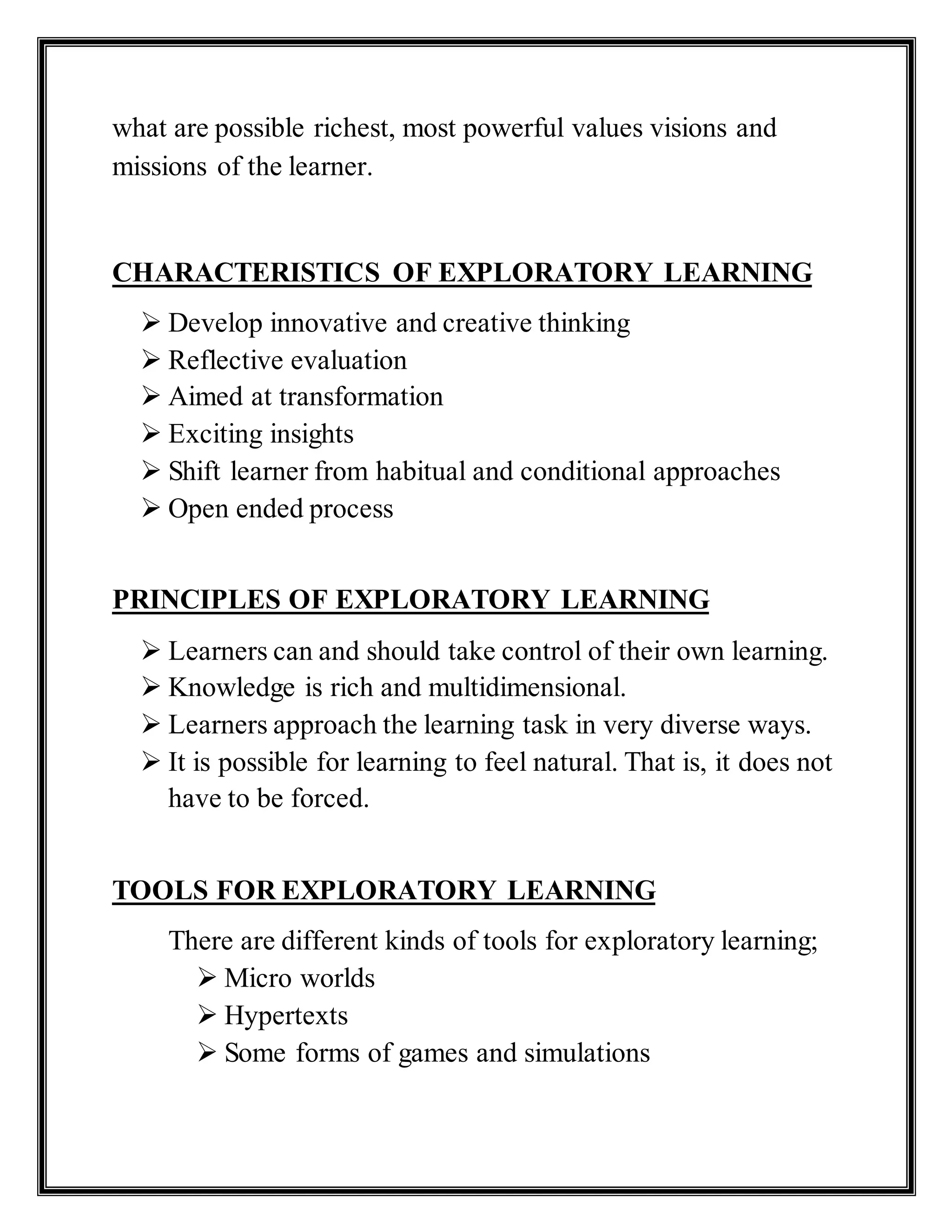 Online assignment Exploratory Learning | DOCX | Undergraduate Education ...