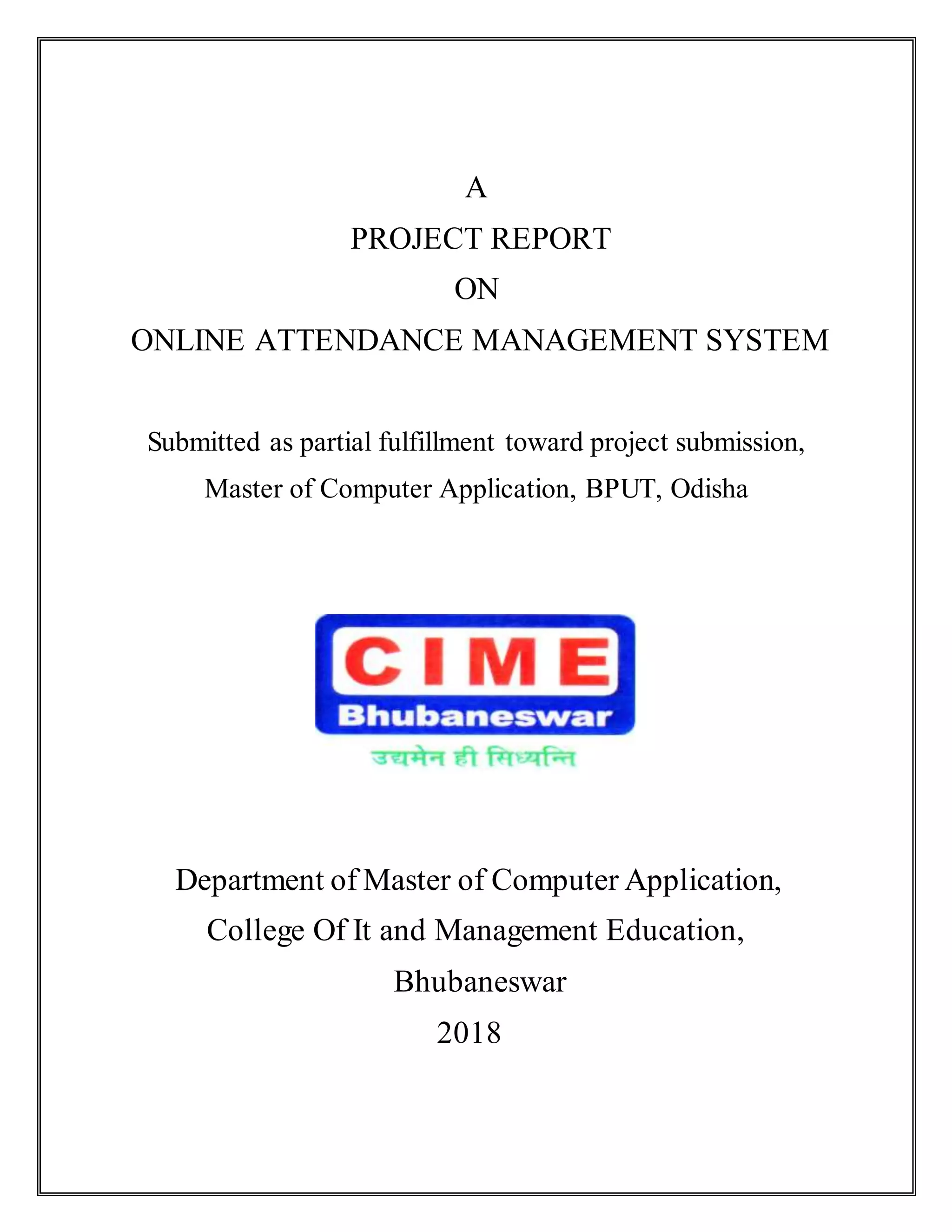 Online attendance management system | DOCX