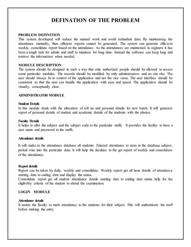 Online attendance management system | DOCX