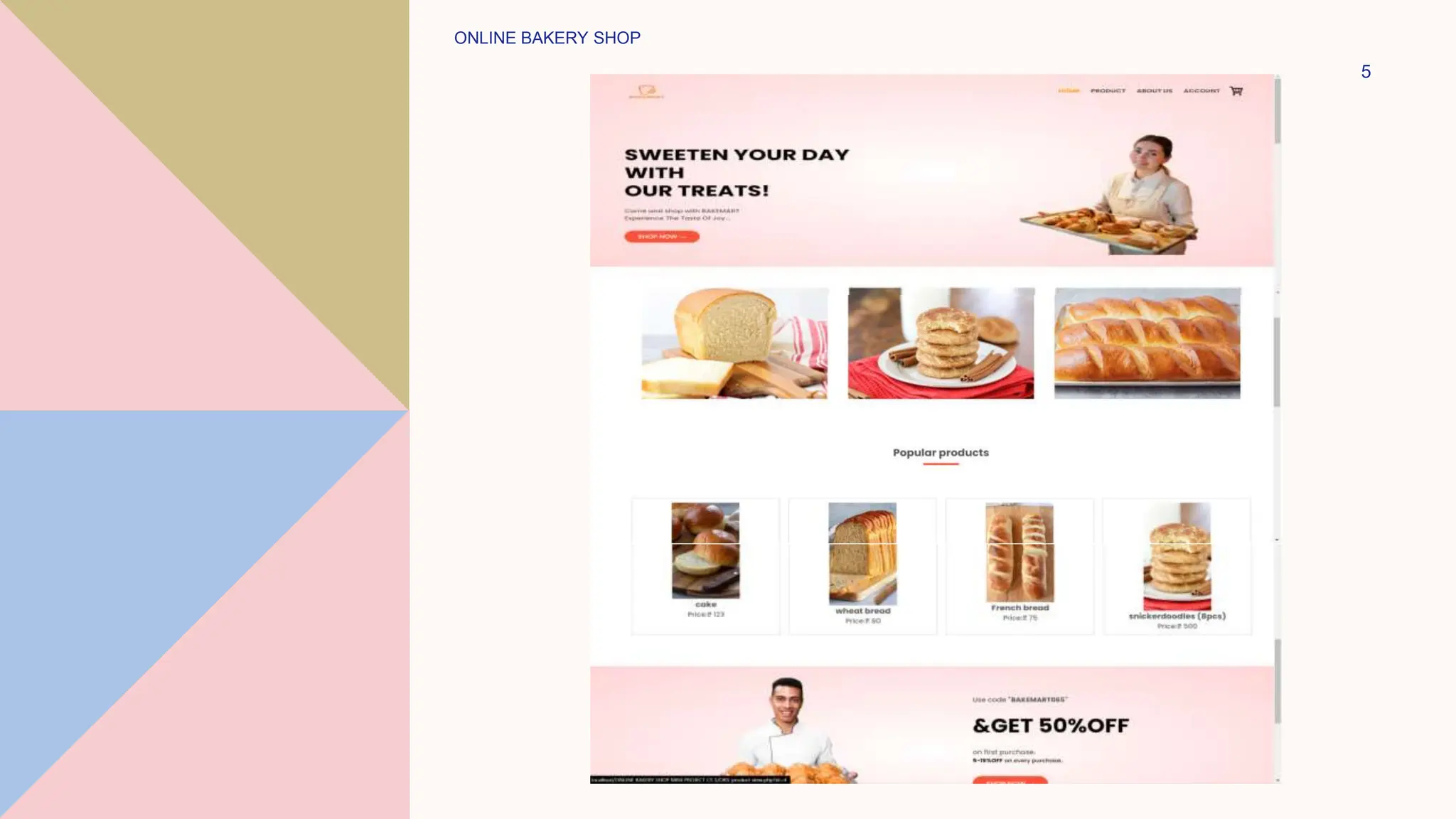 Online bakery shop project (mini project) .pptx | Grocery Shopping | Shopping