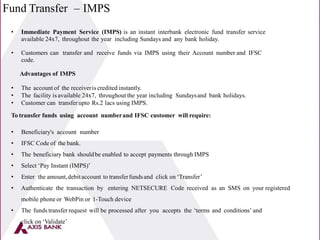 E banking of axis bank | PPTX
