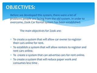 Zook Car Rental System Project | PPTX
