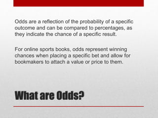 Guide to sports betting odds | PPT
