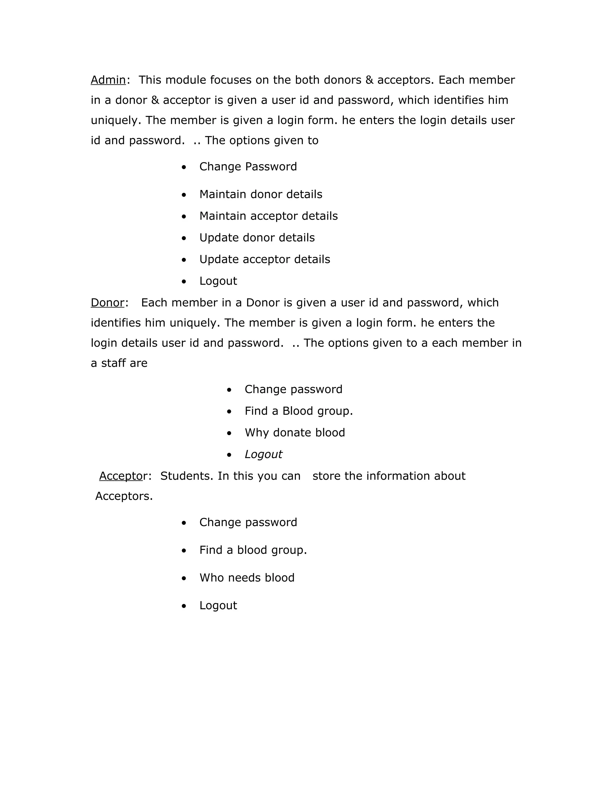 Online blood bank management system | DOC