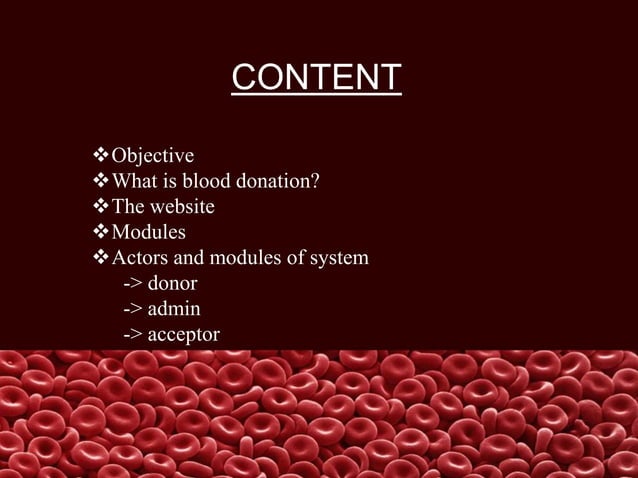 ONLINE BLOOD BANKING SYSTEM | PPTX | Blood Disorders | Diseases and ...