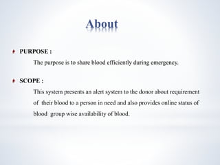 Online blood sharing application | PPT