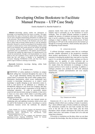 Online Book Catalogue for UTP Students and Lecturers | PDF