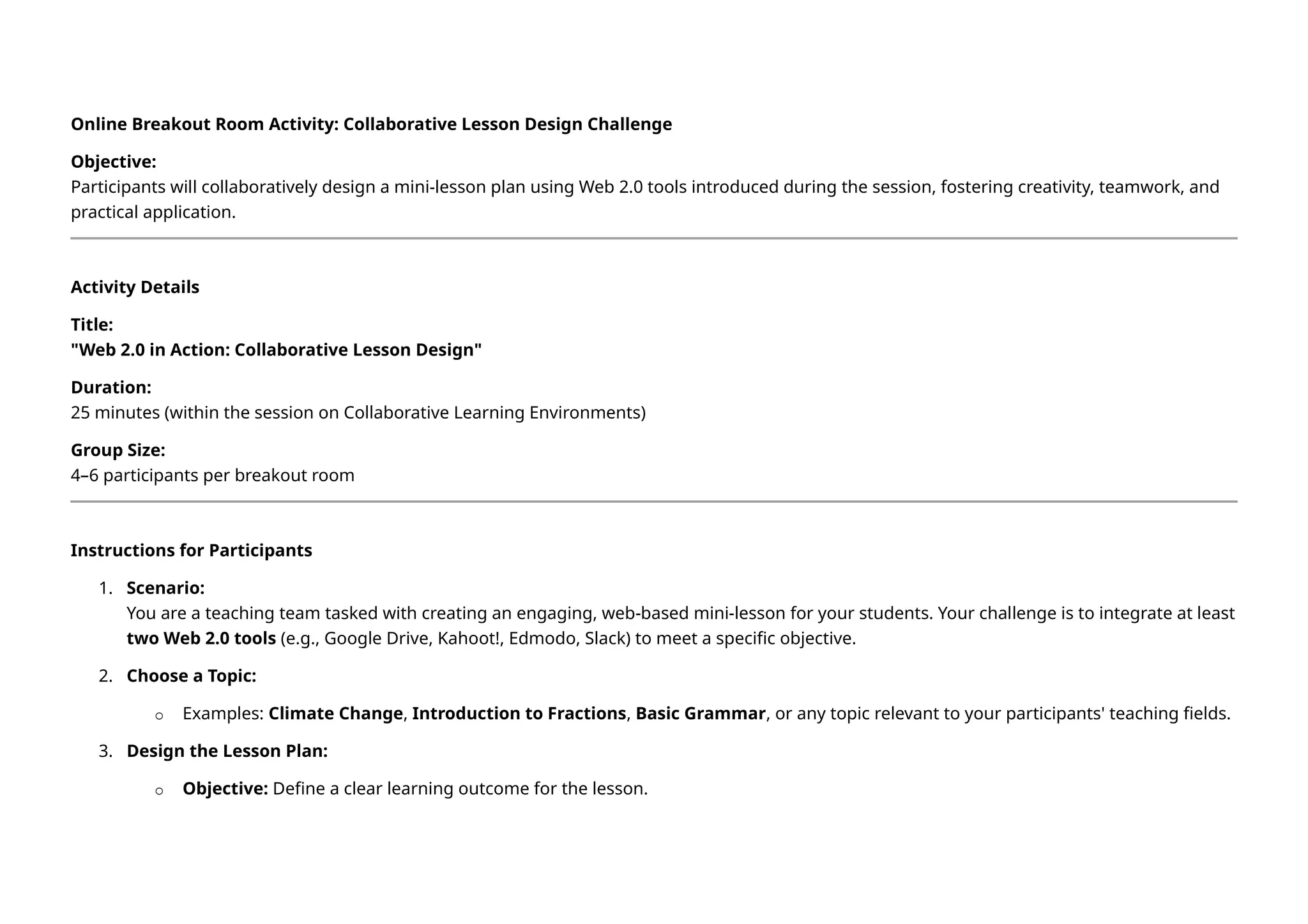Breakout Web Based Learning Zoom Activity | DOCX