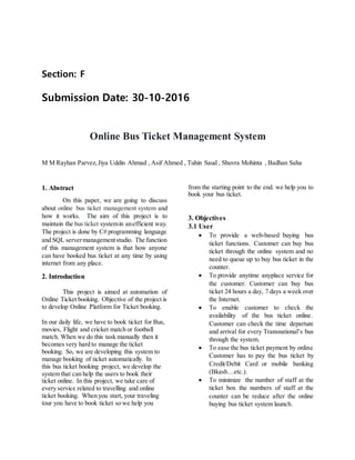 Online bus ticket management | DOCX
