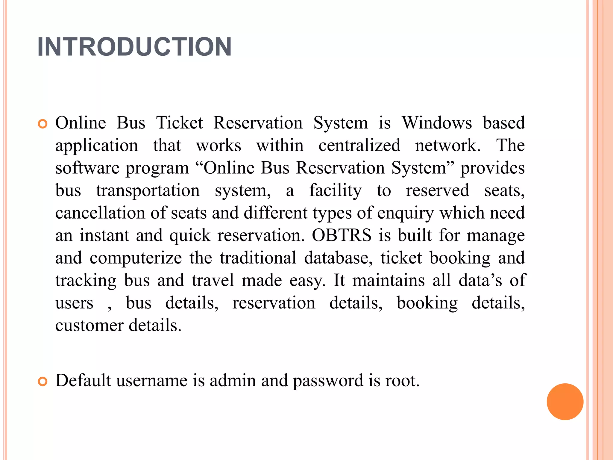 Online Bus Reservation System | PPTX