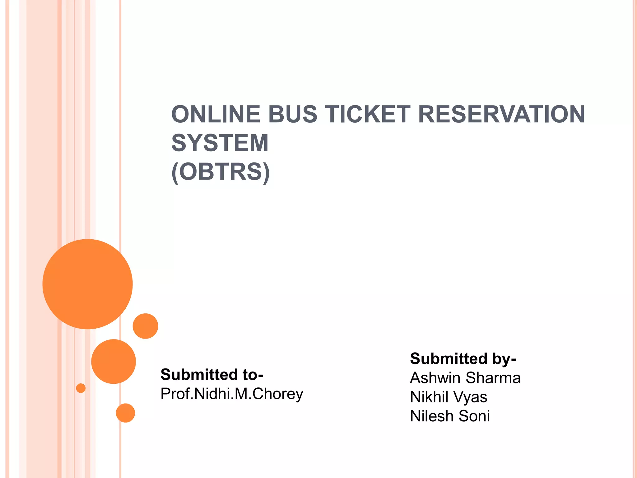 Online Bus Reservatiom System | PPTX