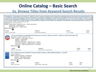 Online catalog basic search | PPT