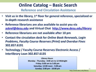 Online catalog basic search | PPT