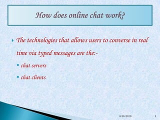 Onlinechat | PPTX | Web Conferencing | Computer Software and Applications
