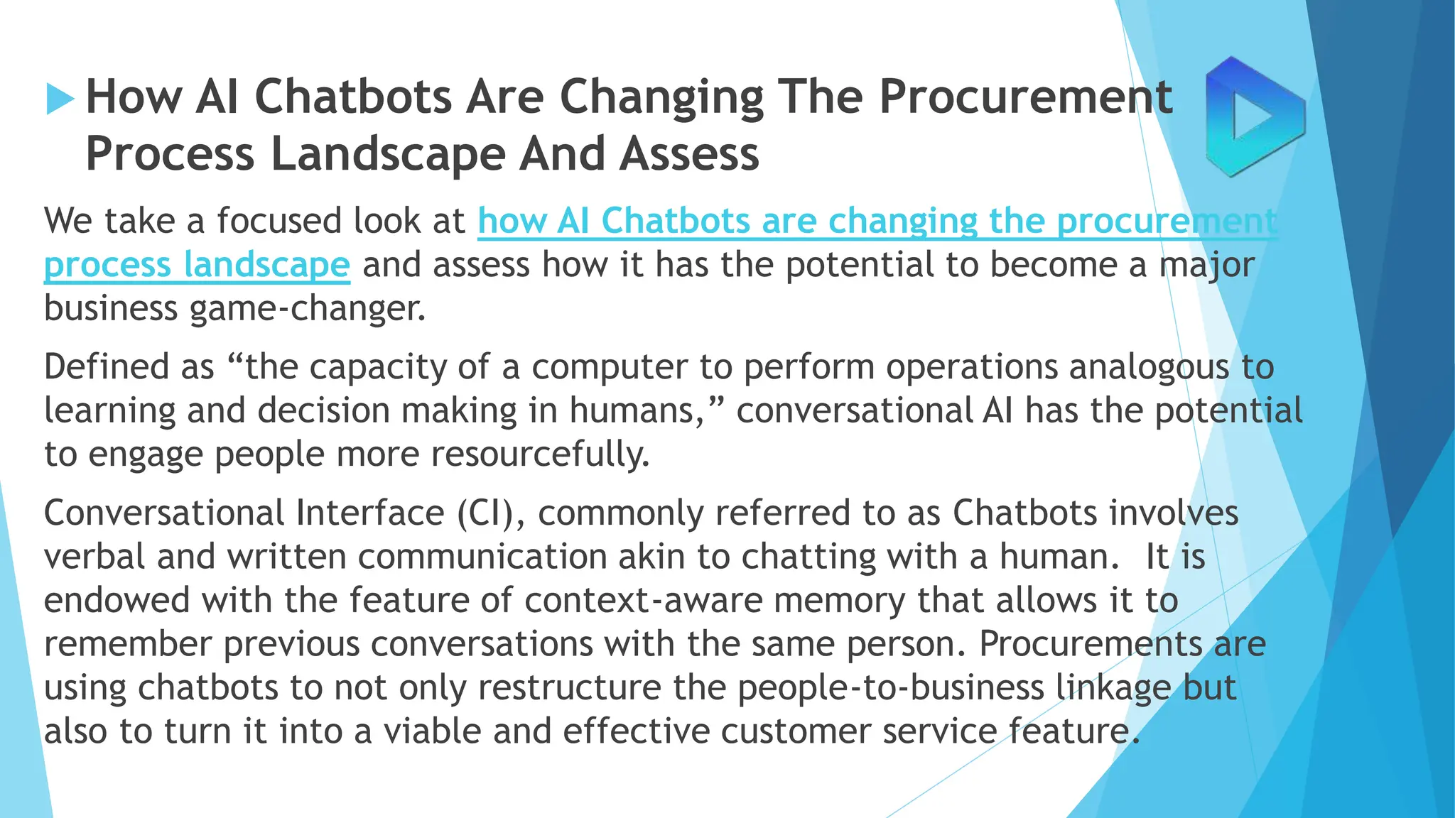 Business Transformation with AI Chatbots | PPT