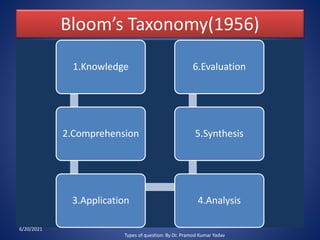 Types of Questions based o RBT | PPTX