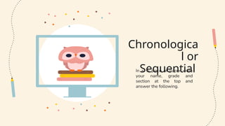 Online Class sample ppt for Sequencing of events and chronological ...