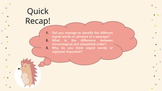 Online Class sample ppt for Sequencing of events and chronological ...