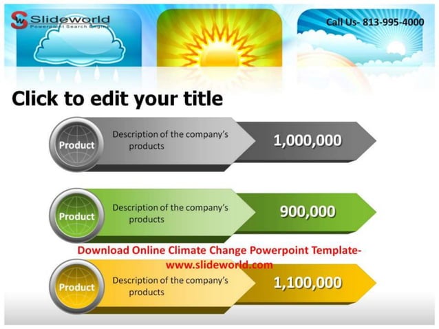 Online climate change power point template | PPTX