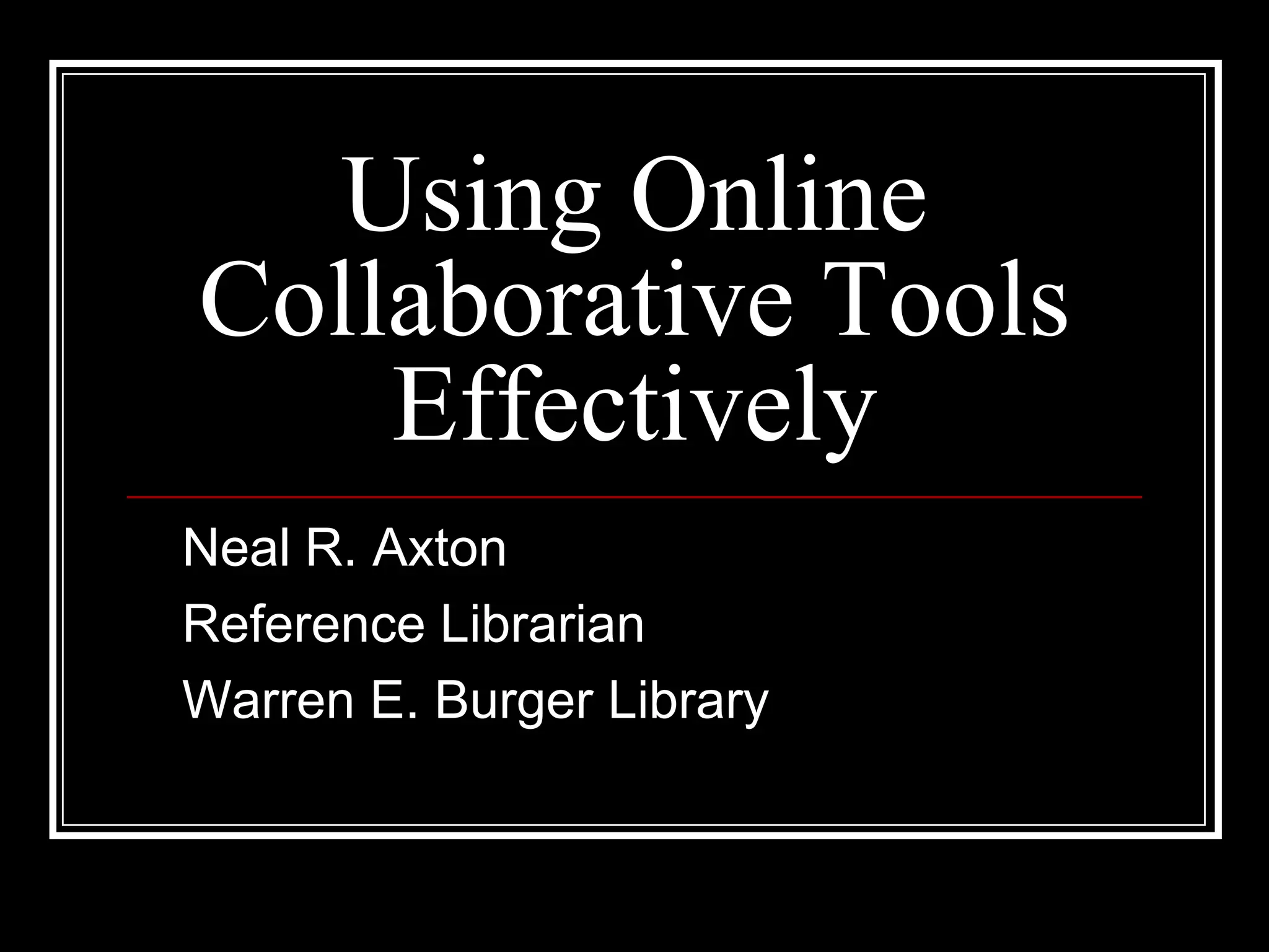 Online Collaborative Tools | PPTX