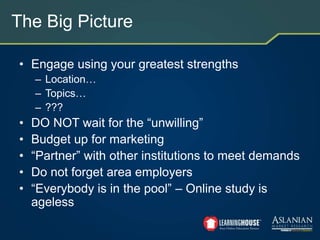 Converge 2014: Online College Students: Implications for Marketing and ...