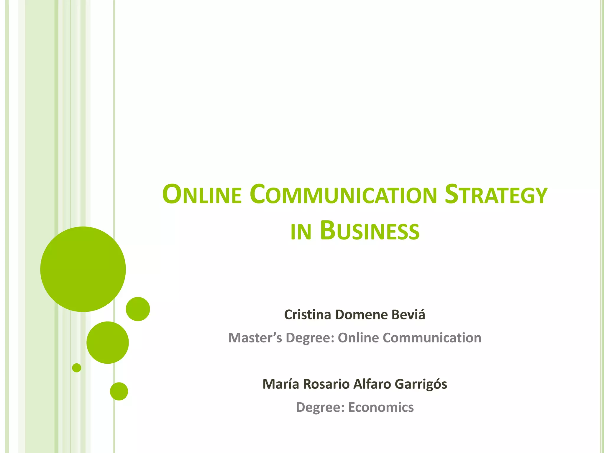 Online Communication Strategy in Business | PPTX