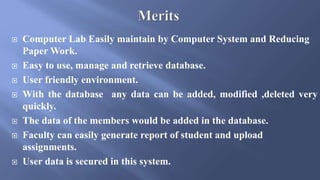 Online computer lab management system | PPTX