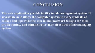 Online computer lab management system | PPTX