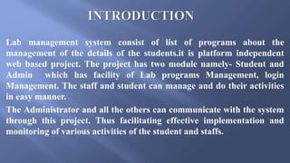 Online computer lab management system | PPTX