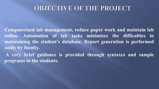 Online computer lab management system | PPTX