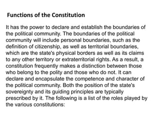 Understanding the Functions of Constitutional Law | PPT