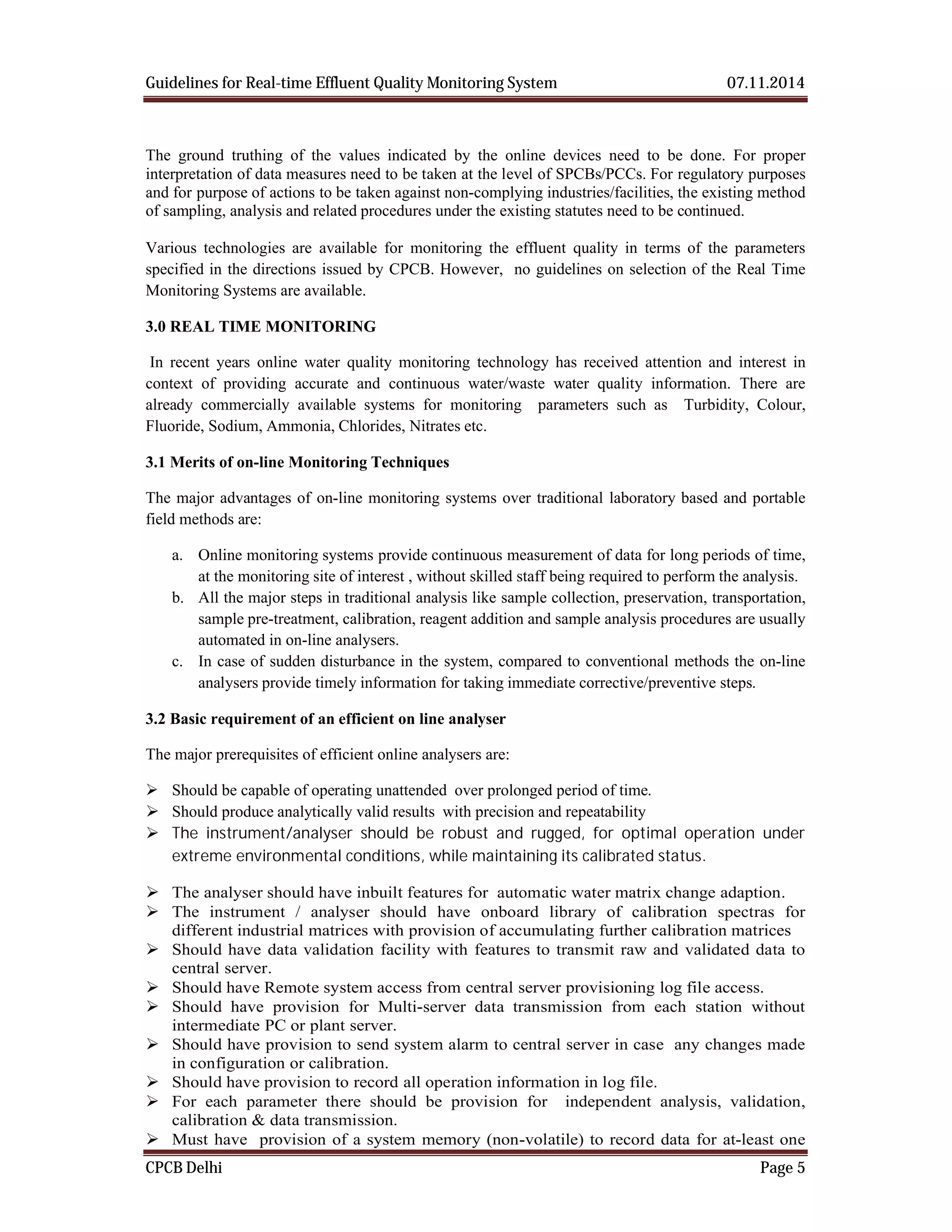 Online continuous monitoring system | PDF