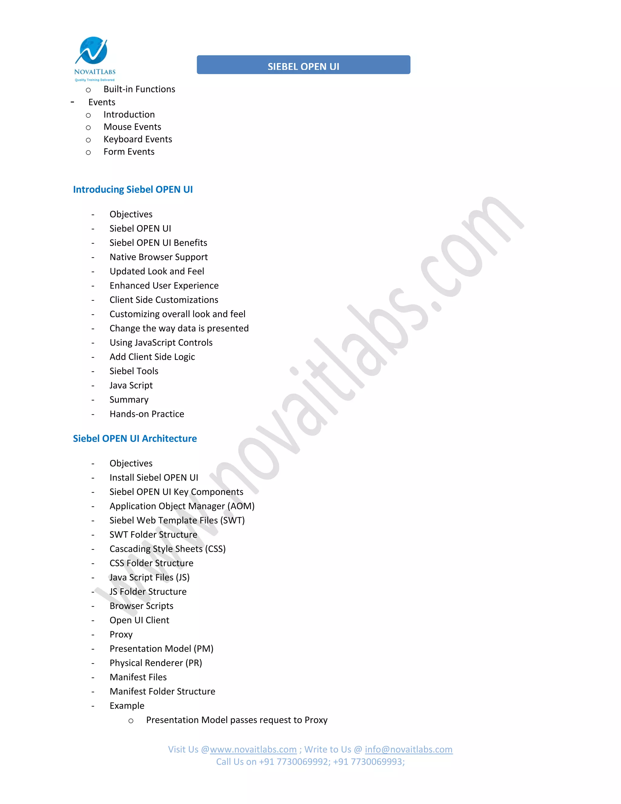 Online course content siebel open ui | PDF