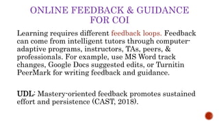 Online Course Design for Active Learning within the UDL Framework | PPT