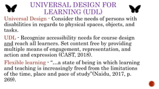Online Course Design for Active Learning within the UDL Framework | PPT