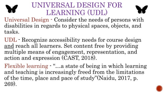 Online Course Design for Active Learning within the UDL Framework | PPTX