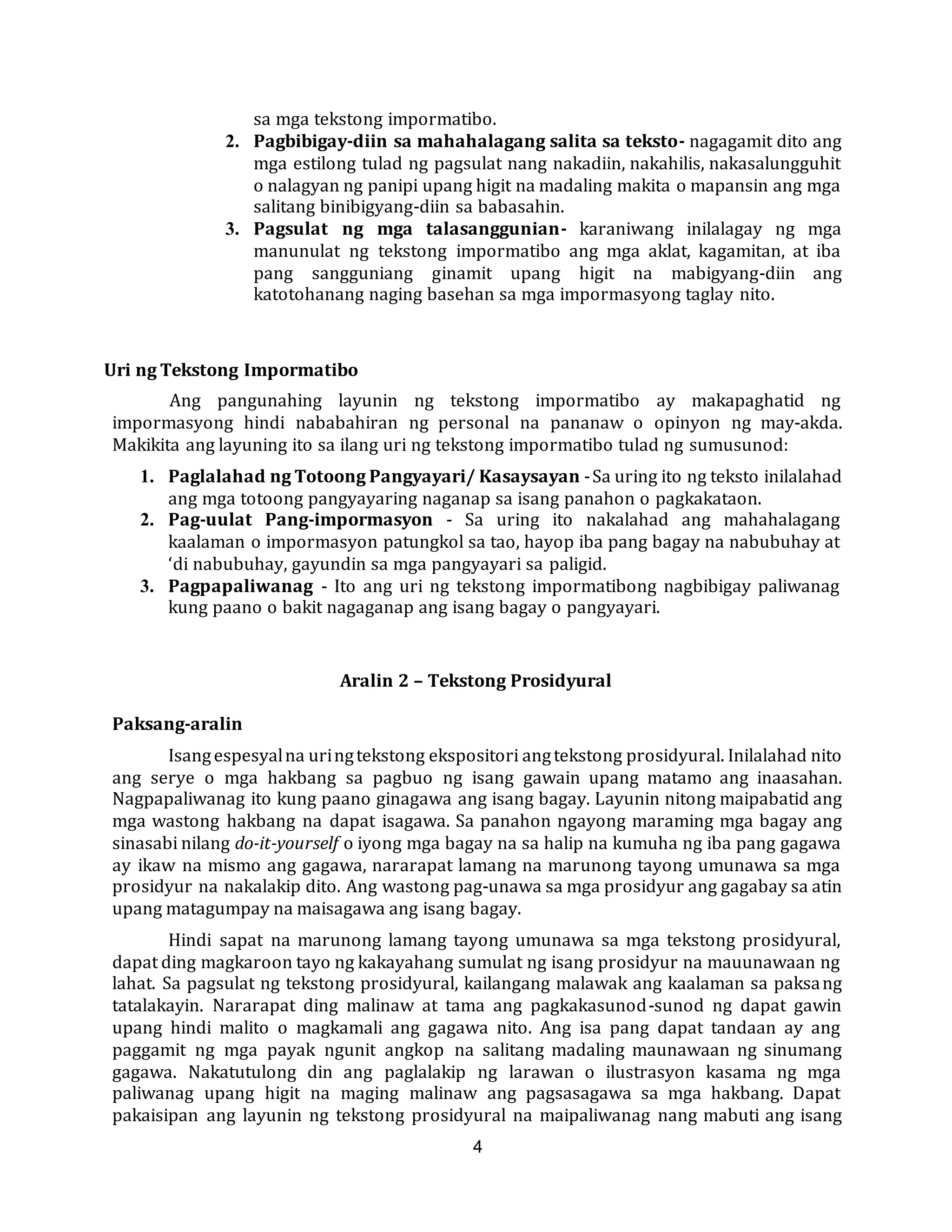 Online Course Module- Yunit 1 Aralin 2- Tekstong Impormatibo at Prosidyural.docx