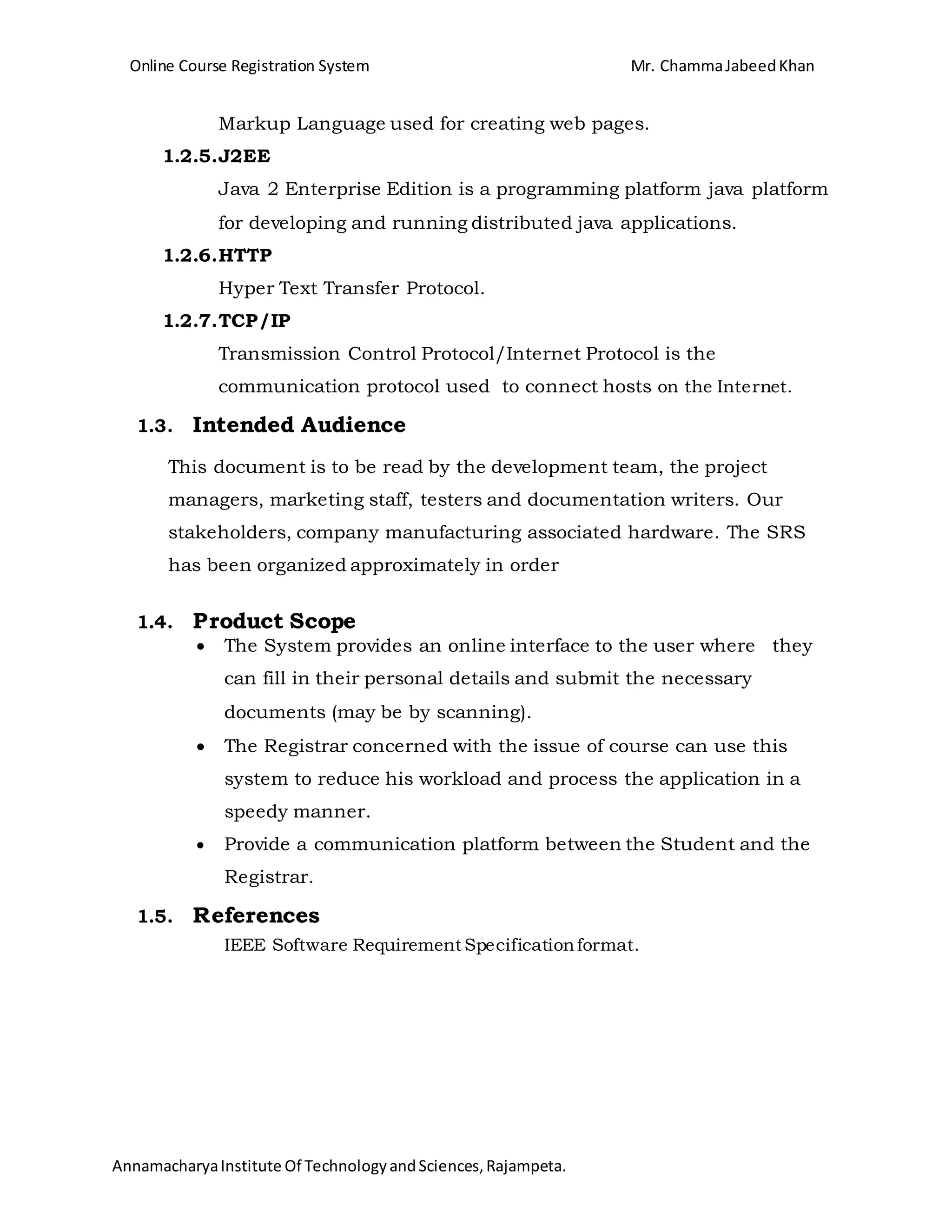 Online course reservation system | DOCX