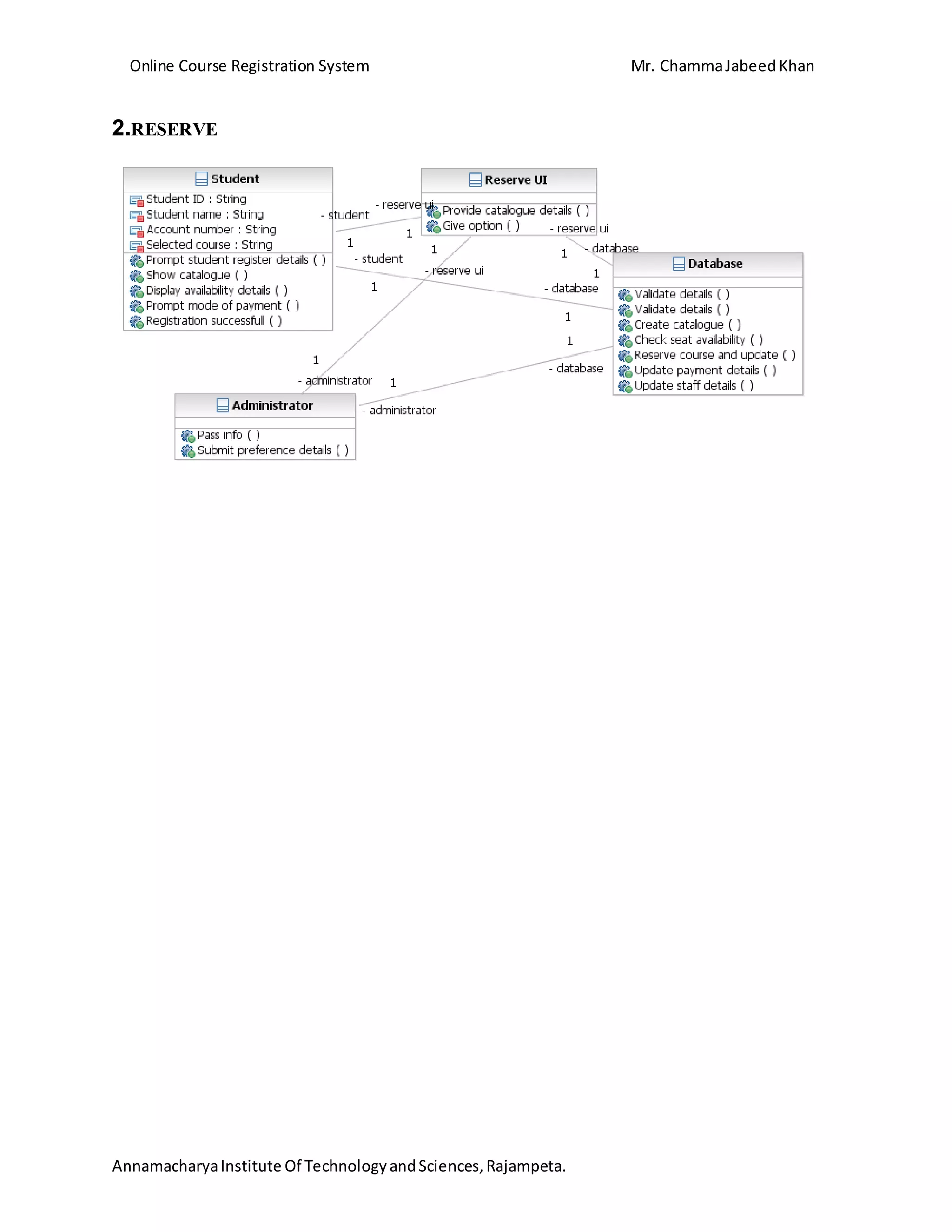 Online course reservation system | DOCX
