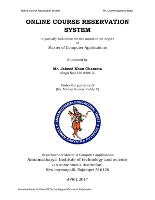Online course reservation system | DOCX