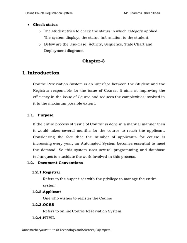 Online course reservation system | DOCX | Web Development | Internet