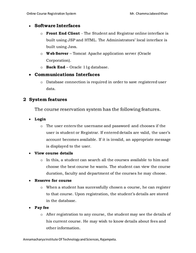 Online course reservation system | DOCX | Web Development | Internet