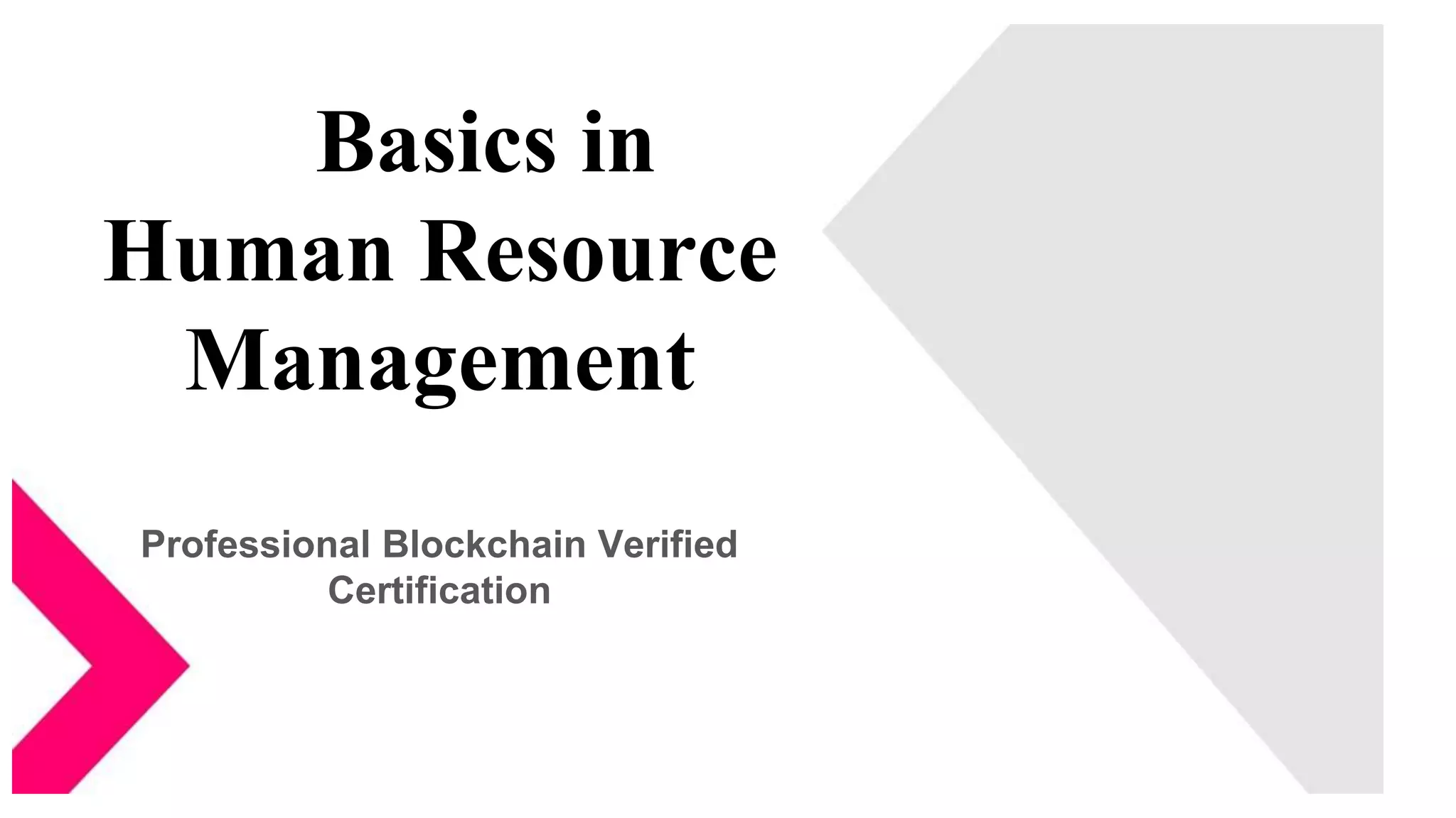 Basics in Human Resource Management | PPTX