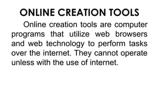 Online Creation Tools, Platforms, and Applications for ICT Content Development.pptx